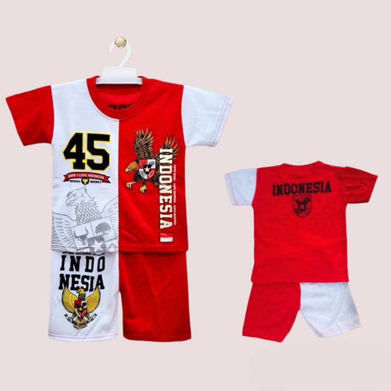 Jual Setelan Baju Anak Indonesia Merdeka Garuda Merah Putih di Seller ...