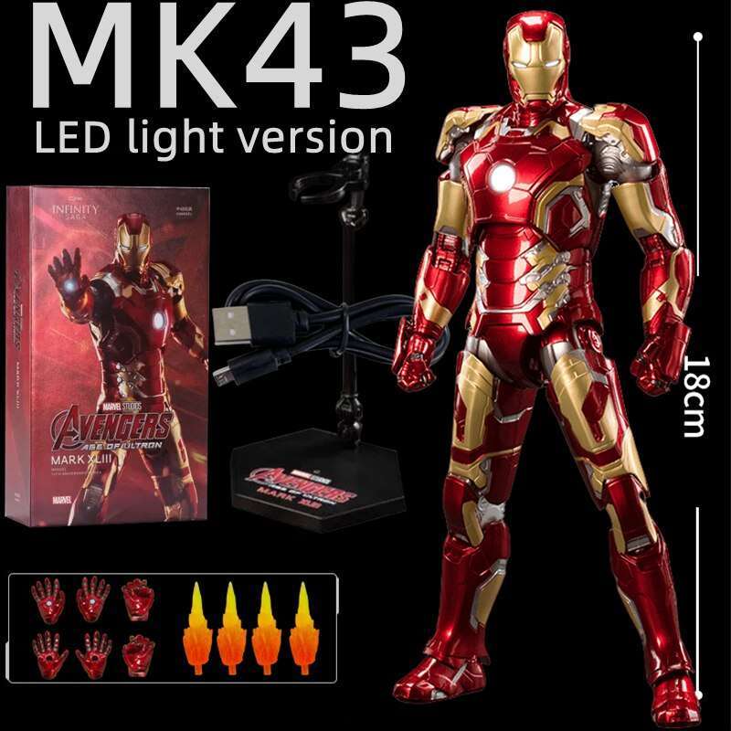 Promo ZD Original Iron Man MK46 MK45 Action Figure WITH SUIT-UP GANTRY MK3 MK85 MK42 War Machine ...