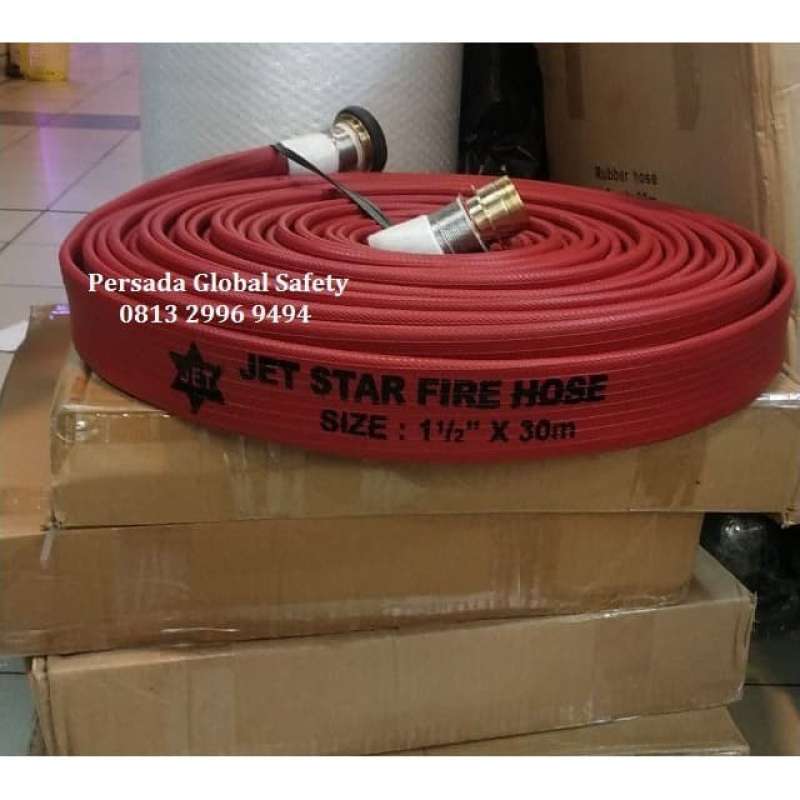 Promo FIRE hose rubber red 1,5 x 30m selang hidran hydrant coupling ...