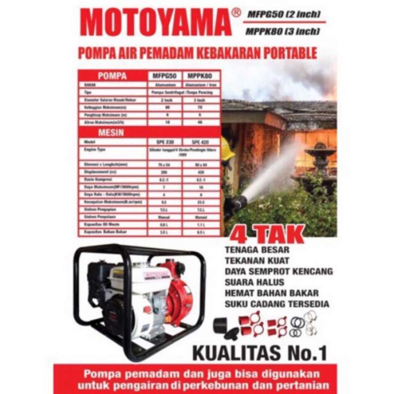 Promo Pompa Pemadam Api Kebakaran Motoyama MFPG 50 Fortabel Pompa Alkon ...