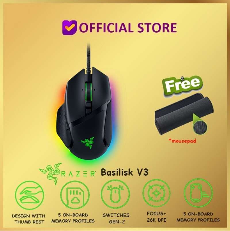 Promo Razer Basilisk V3 Customizable Gaming Mouse With Razer Chroma Rgb ...