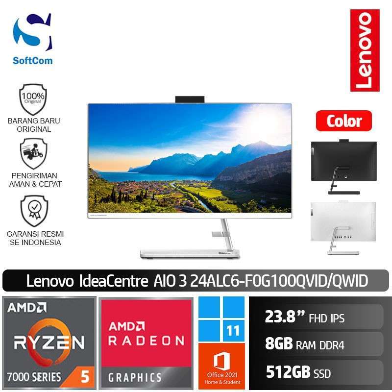 Promo Pc Lenovo Aio Ic Qvid Qwid Desktop Pc [ryzen 5-7530u/8gb/512gb ...