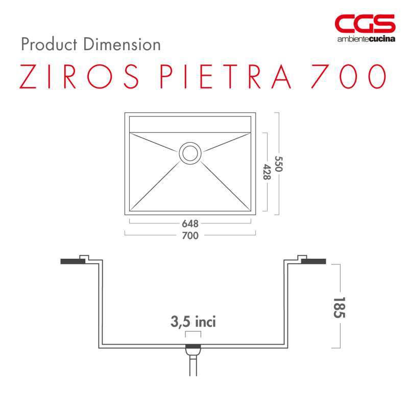 Promo Paket Cgs Ziros Pietra 700 Kitchen Sink + Cgs Tuscany Pull Down ...
