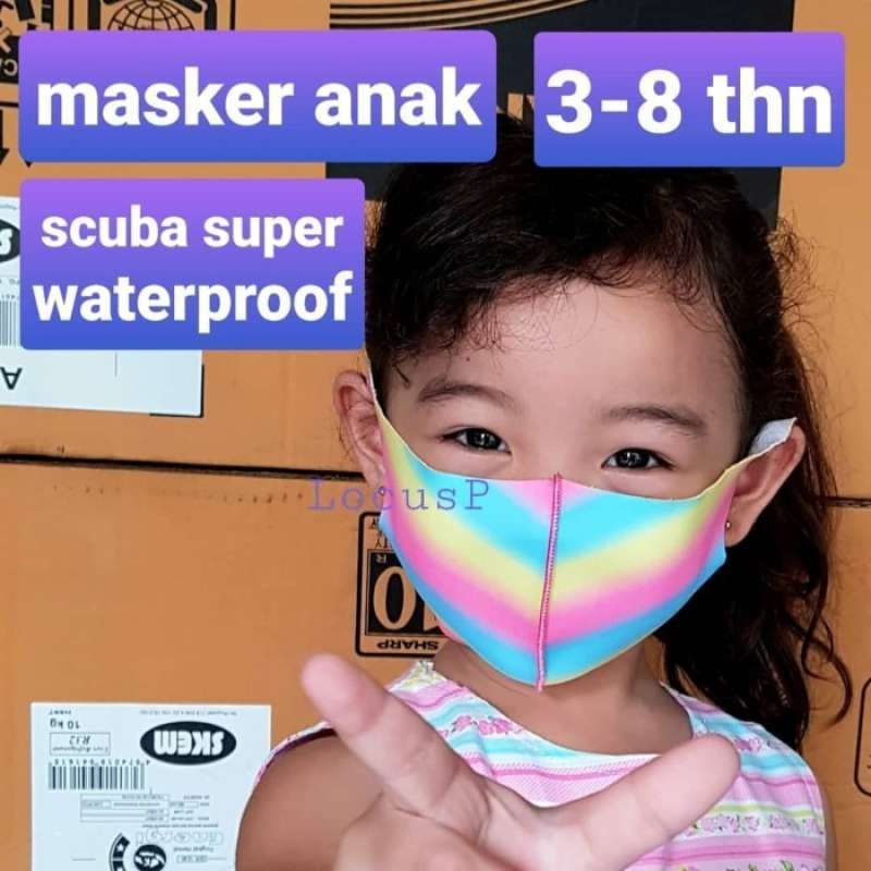 Promo Masker kain scuba Anak Motif Rainbow Kartun Lucu facemask Diskon ...