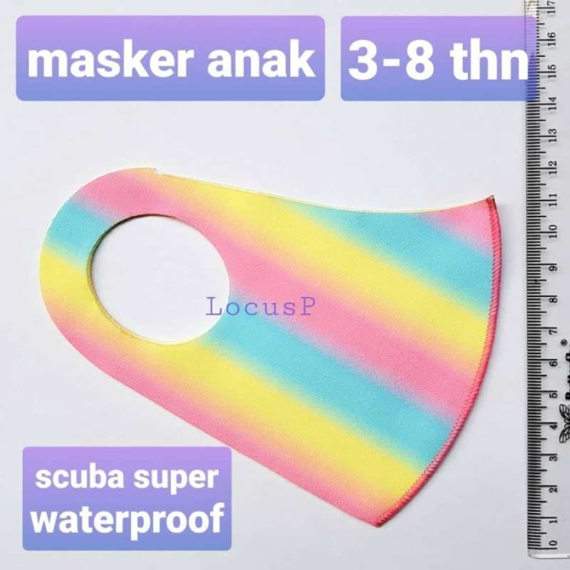 Promo Masker kain scuba Anak Motif Rainbow Kartun Lucu facemask Diskon ...