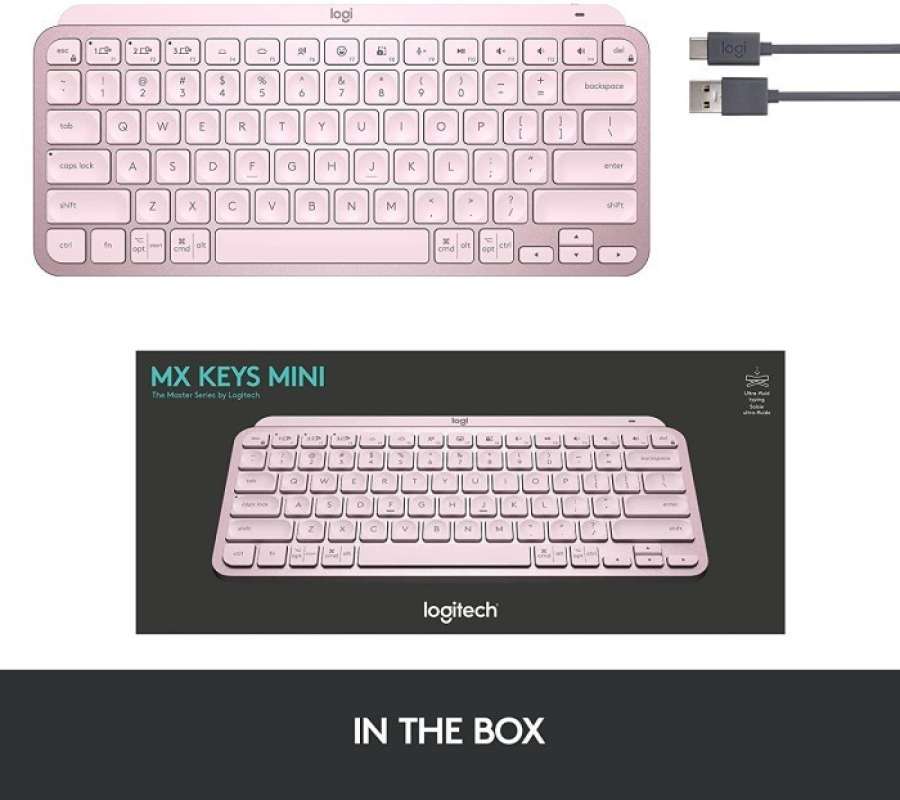 Promo Logitech MX Keys Mini Wireless Illuminated Keyboard PINK Diskon ...
