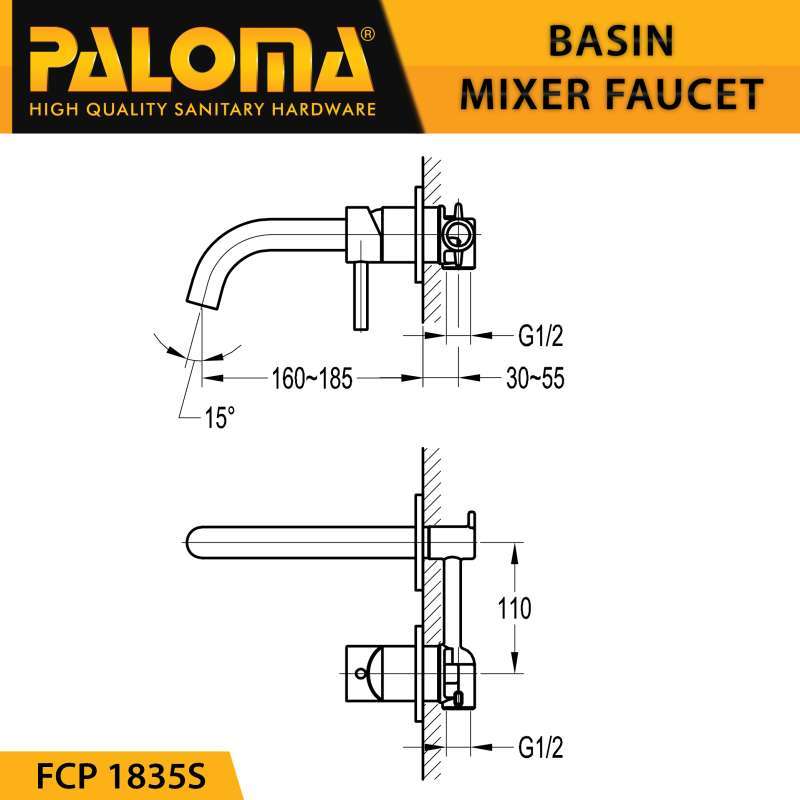 Promo Paloma Fcp 1835s Keran Wastafel Tanam Concealed Kran Air Panas Dingin Diskon 40% Di Seller ...