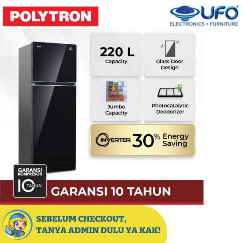 Jual Polytron Prw23vx Kulkas Belleza Jumbo Inverter 2 Pintu 220 Liter ...