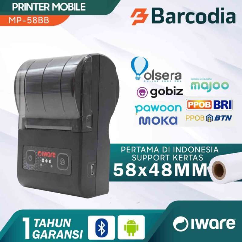 Promo MOBILE PRINTER THERMAL STRUK KASIR IWARE MP-58BB BLUETOOTH ...