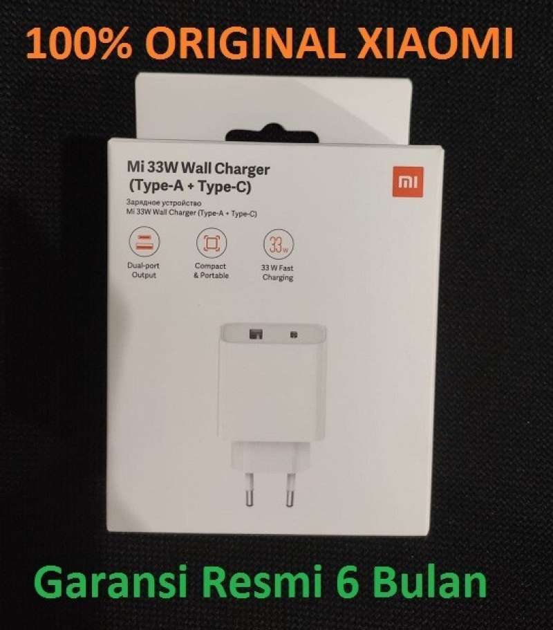 Jual XIAOMI Mi 33W Dual Port Wall Charger Type-A + Type-C Original ...