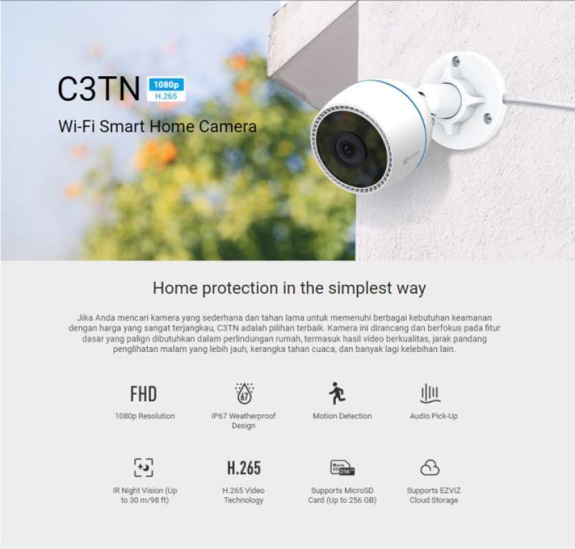 Jual Outdoor Smart Wi-Fi IP Camera EZVIZ C3TN 1080p 2MP di Seller WIRA ...