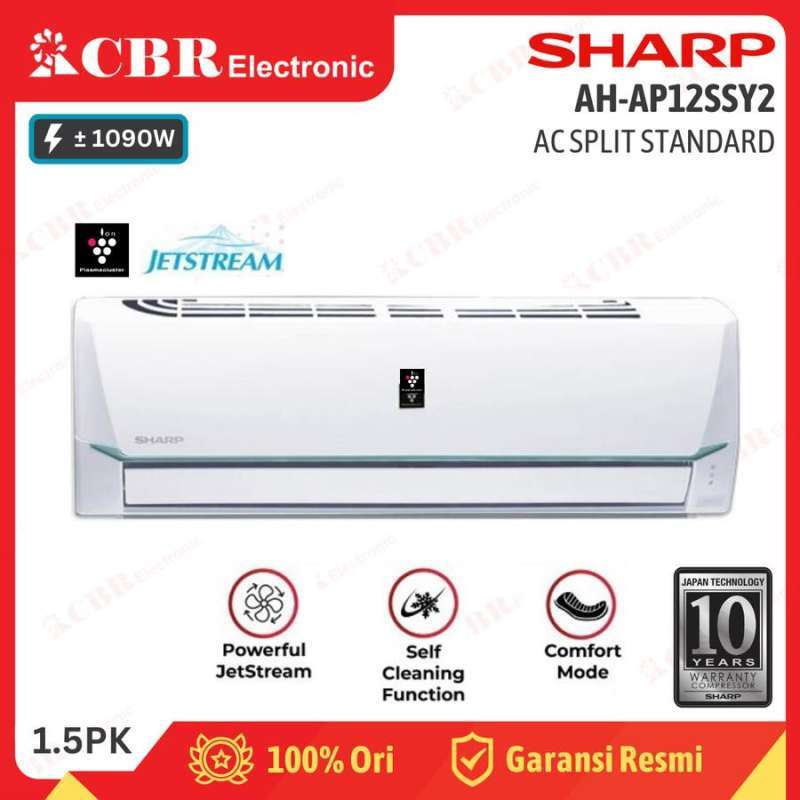 Jual AC Split SHARP Jet Stream Plasmacuster 1.5PK AH-AP12SSY (R-32) di ...