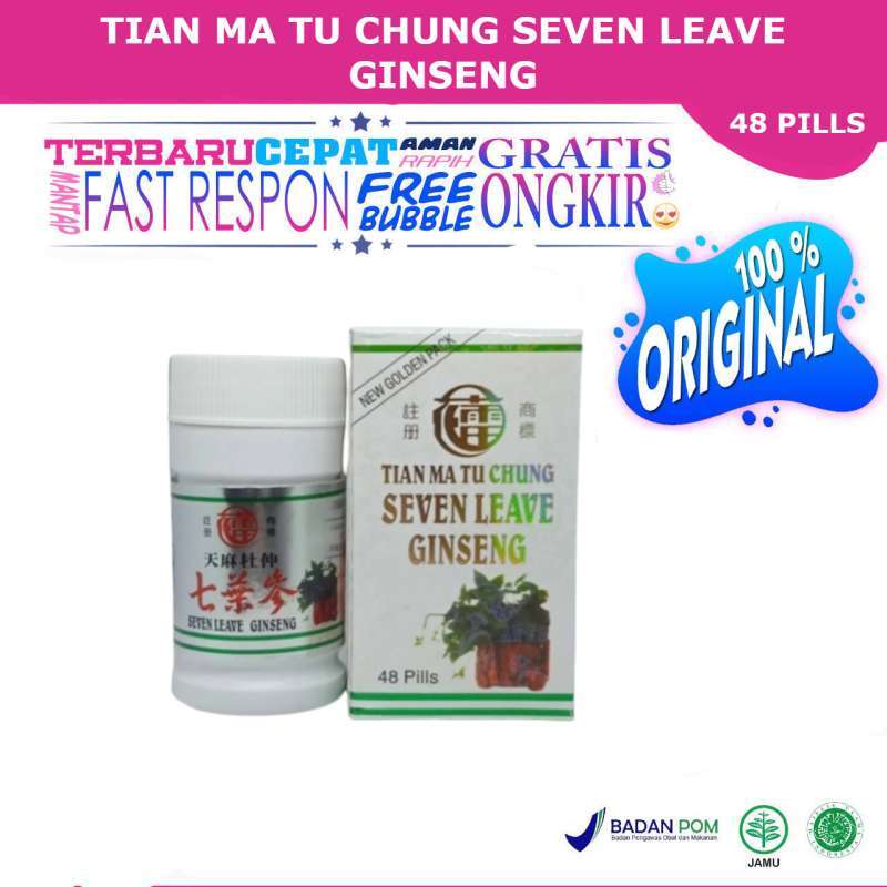 Jual Tian Ma Tu Chung Seven Leave Ginseng 48 Pills Obat Rematik Nyeri ...