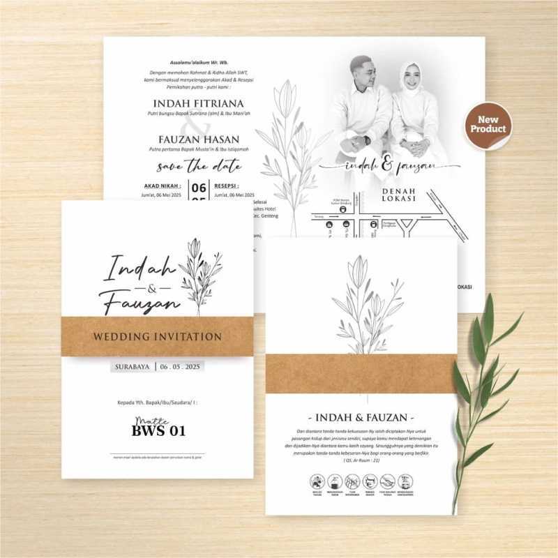 Jual Undangan Pernikahan Sabuk Simple Elegant - Undangan Aesthetic ...