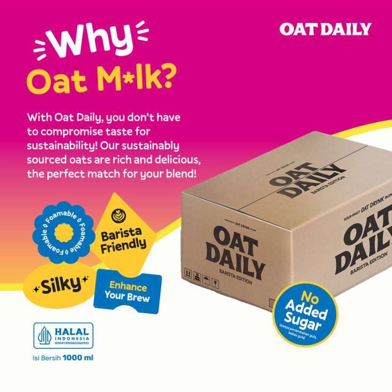 Jual Oat Daily Barista Edition 1 Carton @12 Liter Oat Milk Di Seller ...