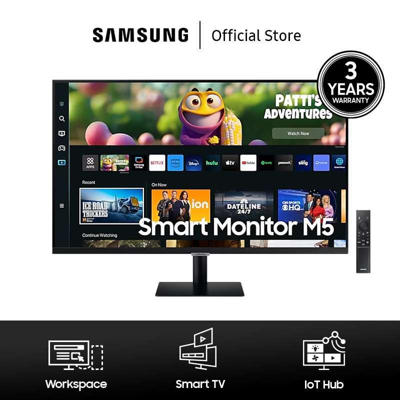 Promo SAMSUNG Smart Monitor M5 27 M50C FHD HDR Speaker Streaming TV ...