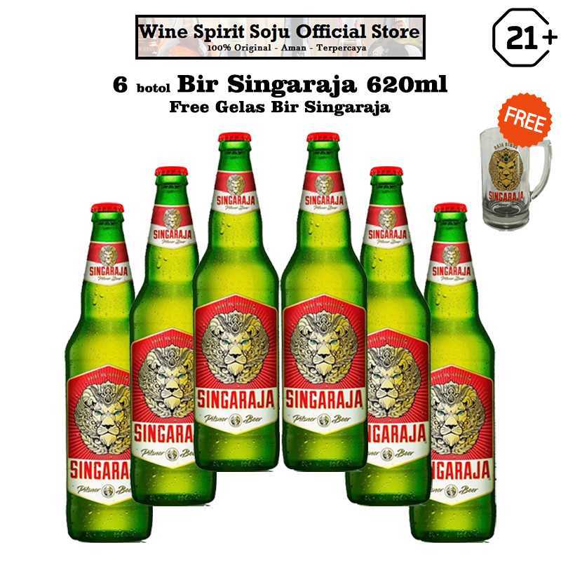Jual Paket 6 Botol Bir Singaraja 620ml Free Gelas Bir di Seller Wine Spirit Soju Official Store ...