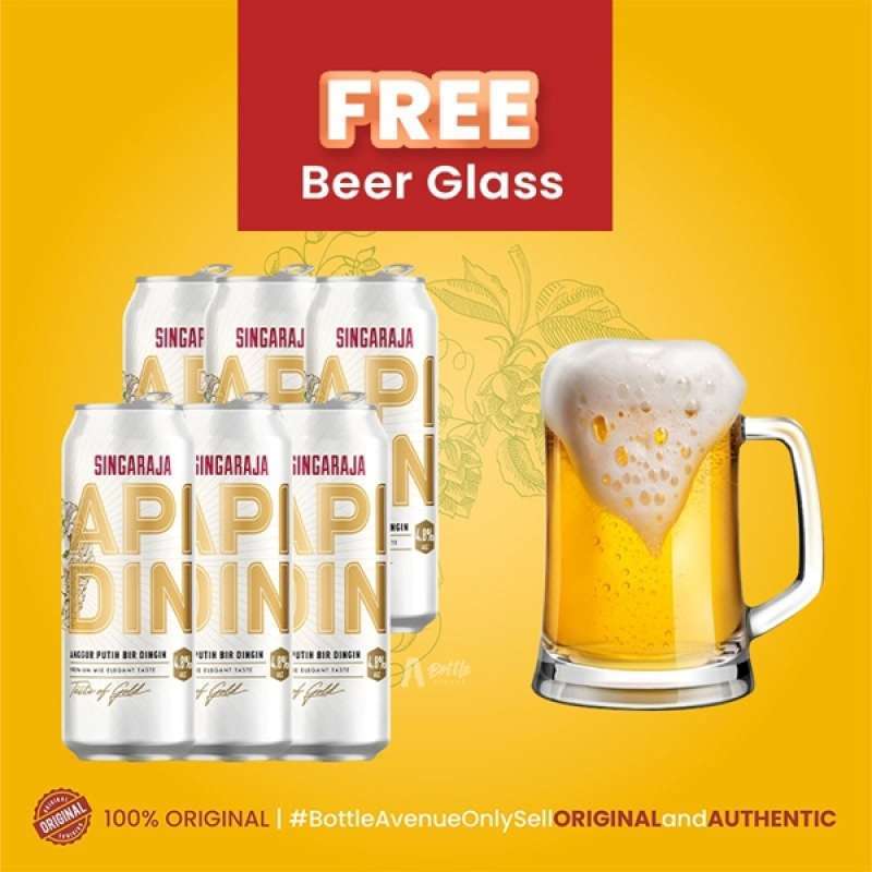 Jual Singaraja Apidin Can 320 Ml ( 6 Botol ) Free Glass Beer Di Seller ...