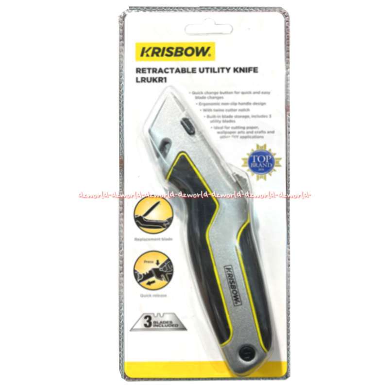 Jual Krisbow Retractable Quick Change Utility Knife Pisau Cutter Carter ...