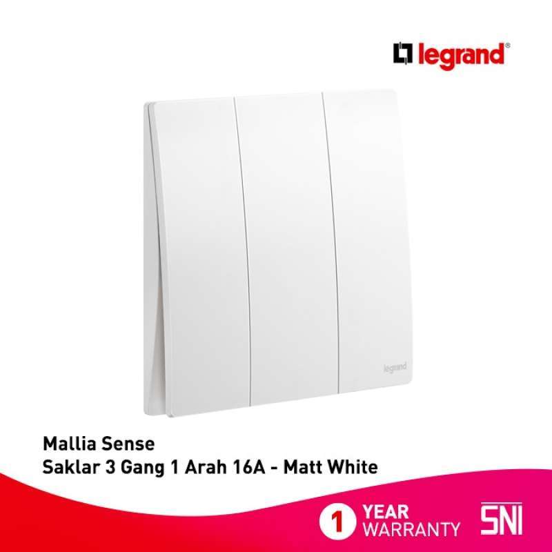 Promo Legrand Mallia Sense - Saklar 3 Gang 1 Arah - 16A Diskon 17% di ...