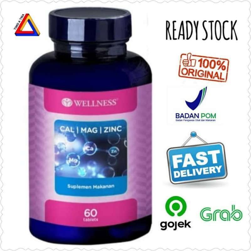 Promo Wellness Cal Mag Zinc 60 Tablet Vitamin Calcium Magnesium Diskon ...