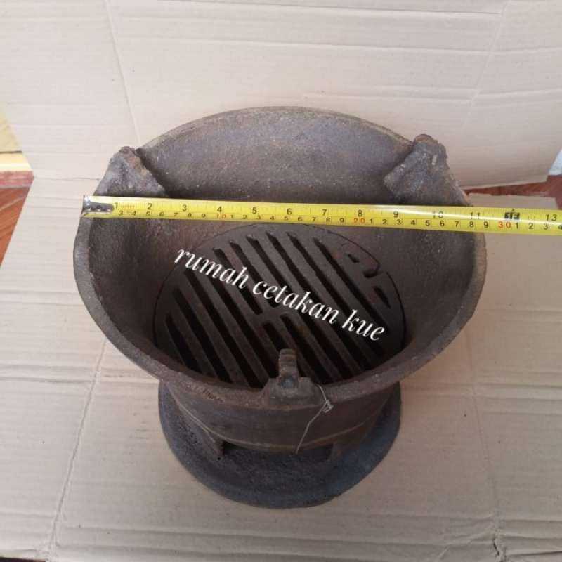 Promo anglo besi baja cor besar diameter 28.5cm/free arang kemiri 1 kg ...