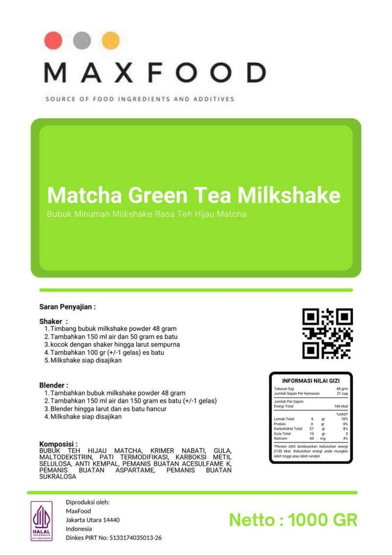 Jual 1 Kg Matcha Milkshake / Bubuk Minuman Rasa Green Tea Di Seller ...
