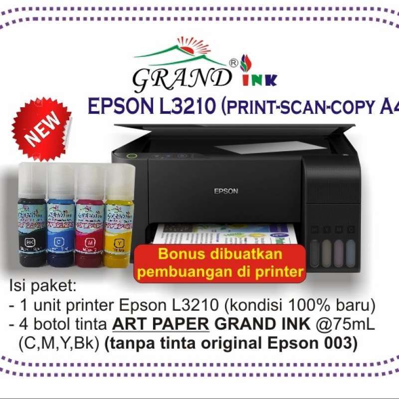 Promo Printer Epson L3210 Paket Tinta Art Paper Grand Ink Diskon 23% Di Seller Silia Store ...