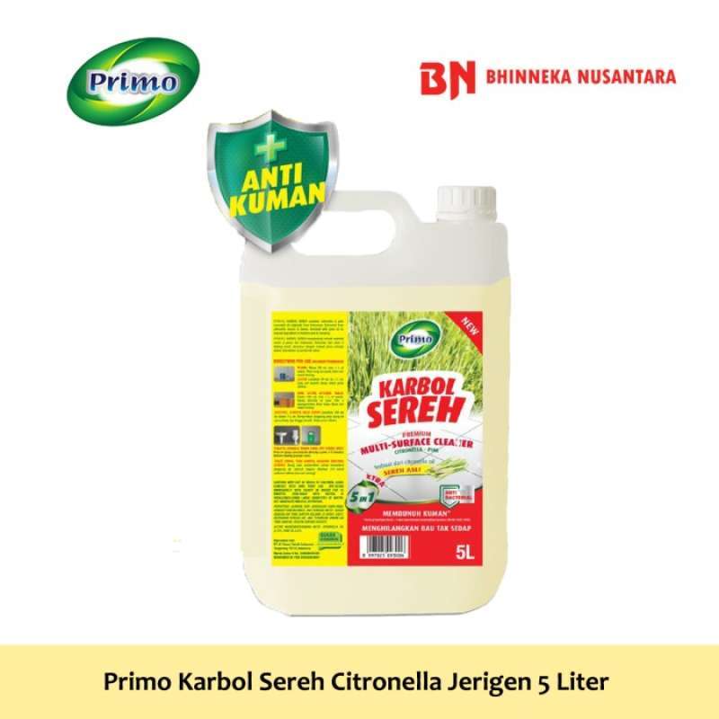 Promo Primo Karbol Sereh Citronella Jerigen 5 Liter Diskon 23% Di ...