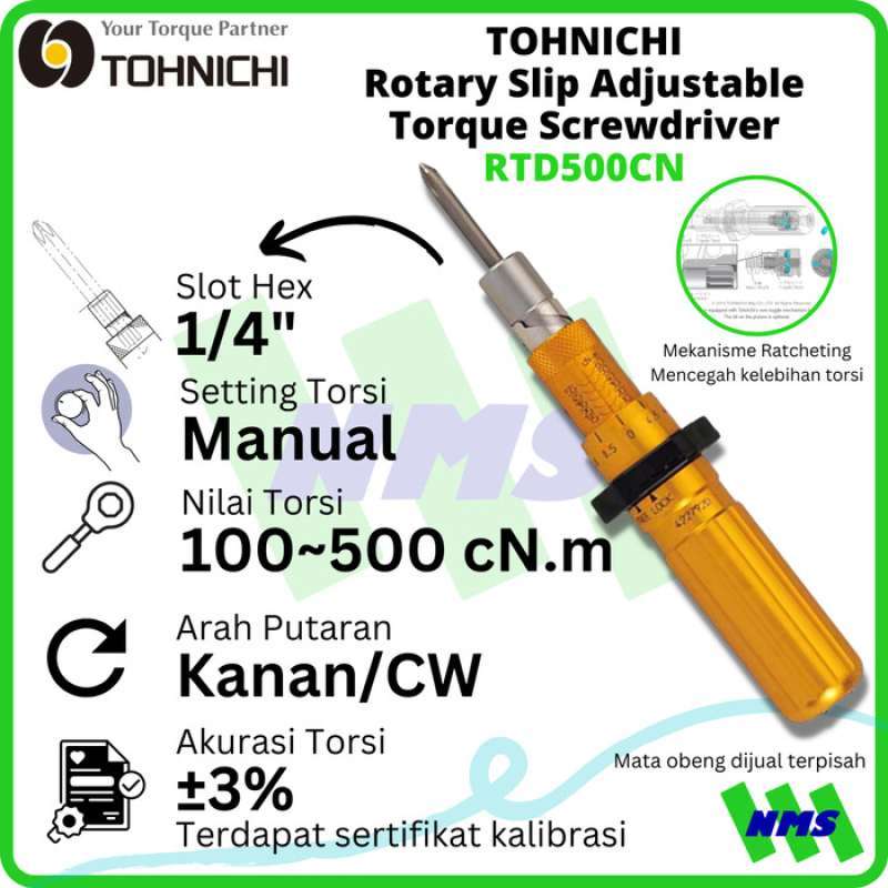 Promo Obeng Torsi Rtd500cn 100 - 500 Cnm Tohnichi Rotary Torque ...