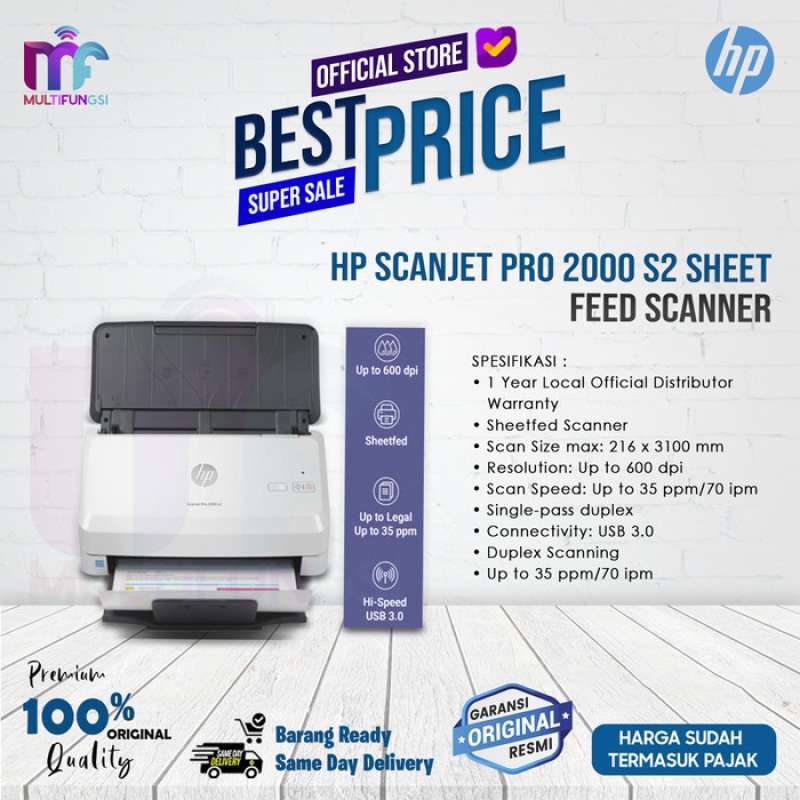 Promo Hp Scanjet Pro 2000 S2 Sheet Feed Scanner Diskon 23% Di Seller ...