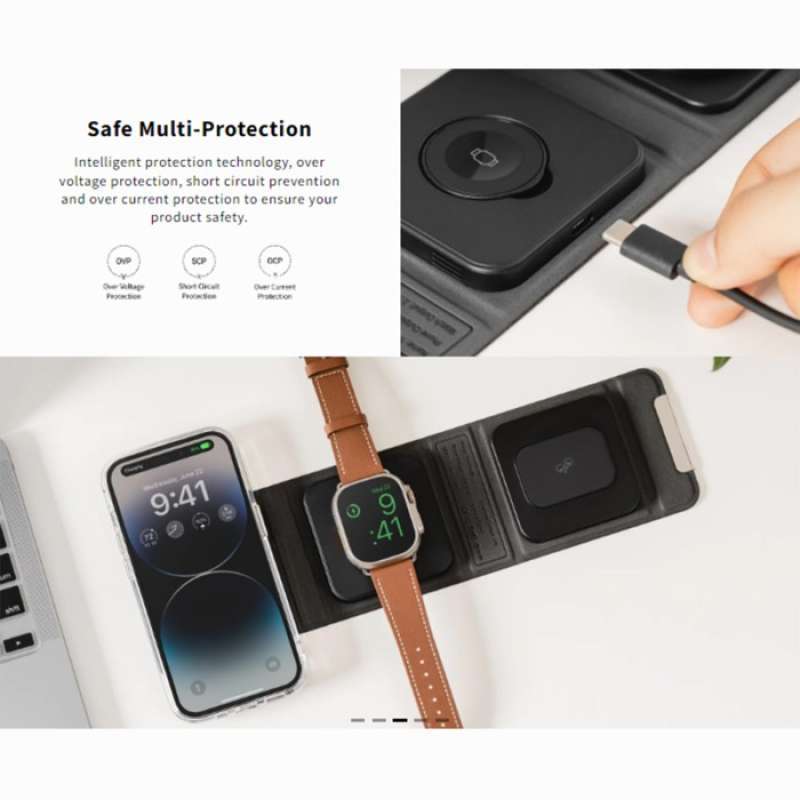 Promo Wireless Charger SwitchEasy TrioCharge Portable 3 in 1 Fast ...