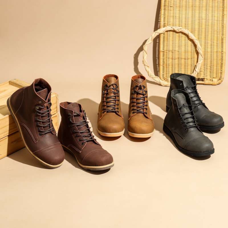 Promo Sepatu Boot Pria Sepatu Boot Pdh Pdl Sepatu Boot Kulit Pria ...