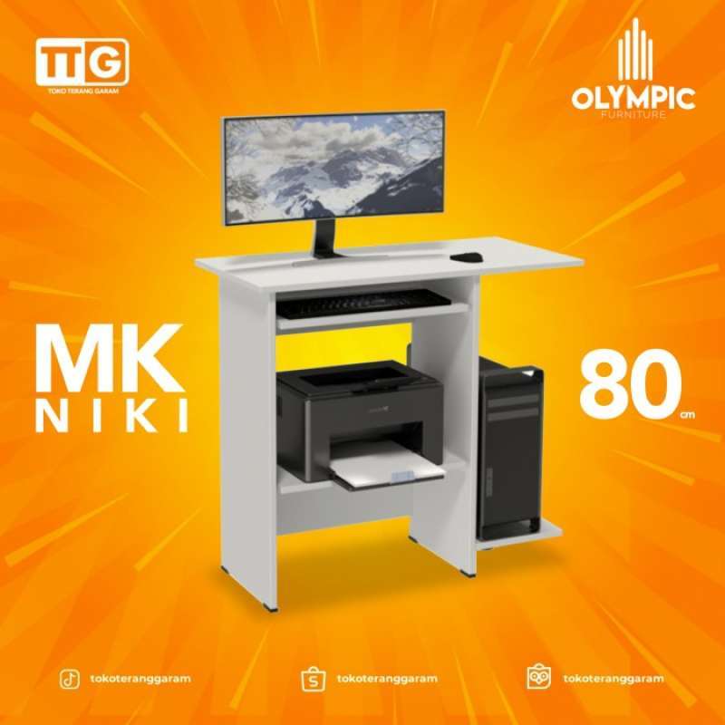 Promo Olympic Meja Komputer / Kantor / Laptop Minimalis Putih Mk Niki ...