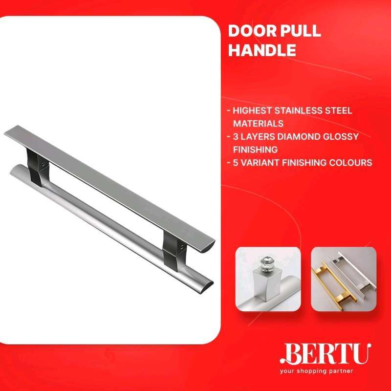 Jual Door Pull Handle Tarikan Pintu Utama Rumah Stainless Chrome 60 Cm ...