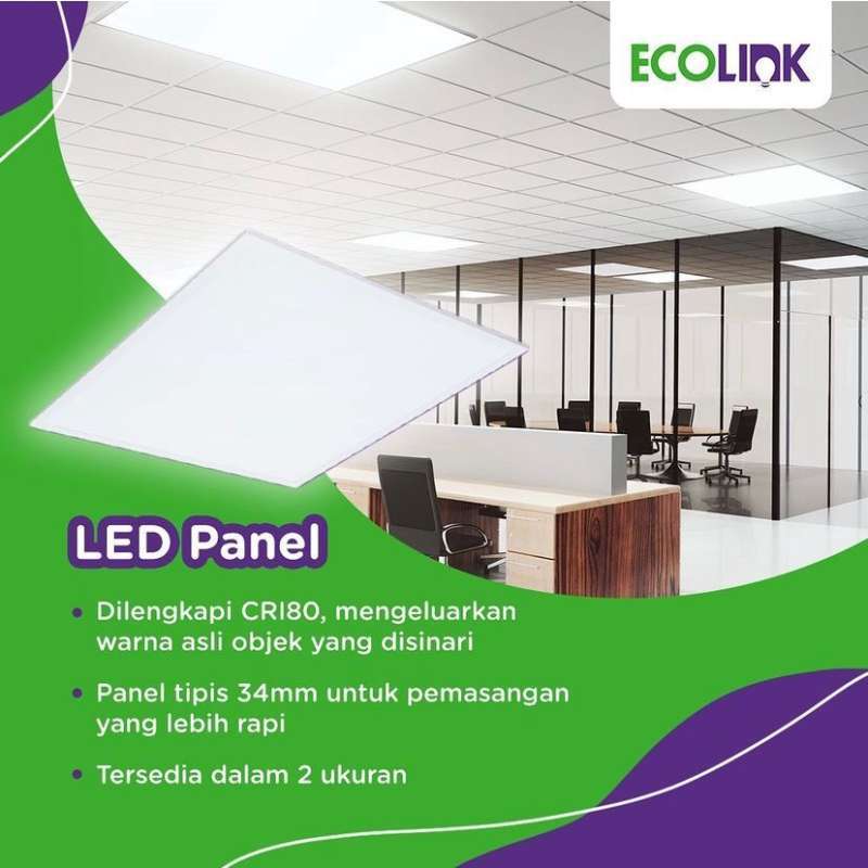 Jual Lampu Ecolink Led Panel PL007 36W Daya : 36 Watt Lumen : 2600 lm ...