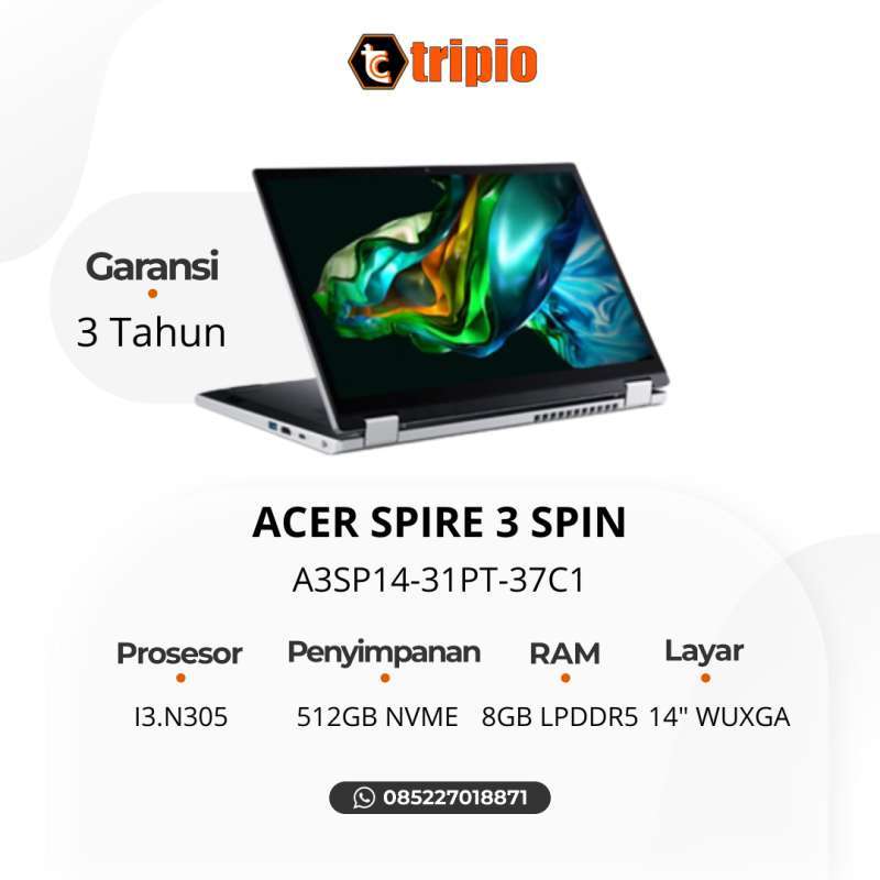 Jual Acer Aspire 3 Spin 14 A3sp14-31pt-37c1 I3-n305 8gb 512gb 14 Win11 ...