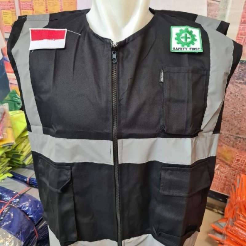 Promo Rompi Safety Kerja Proyek Bahan Drill + Logo K3 Dan Bendera ...