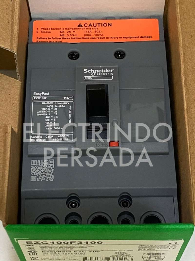 Promo Schneider MCCB EasyPact EZC100F 100A Ampere 3P 10kA @415V AC Tipe Baru Diskon 23% di ...