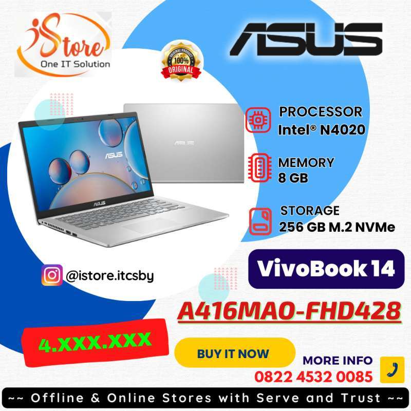 Jual Asus VivoBook 14 A416MAO-FHD428_Intel N4020/8GB/256GB SSD/14″ FHD ...