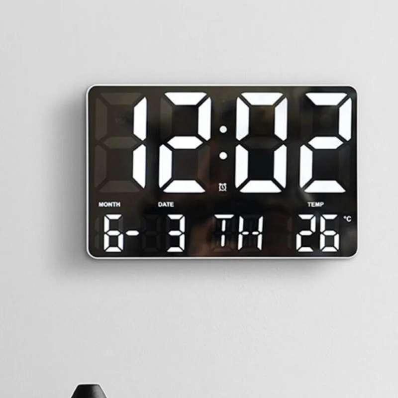 Promo Remote Control Digital Clock Temp Date Light Sensing Power Off ...