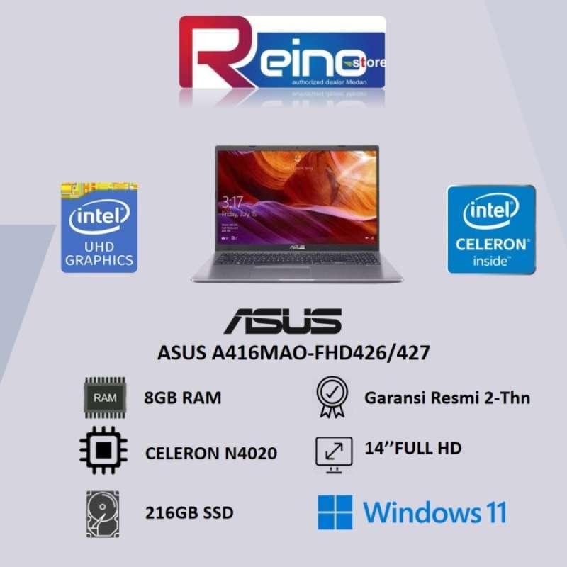 Jual ASUS A416MAO-FHD426/427 CELERON N4020 4GB 256GB SSD OHS WINDOWS11 ...