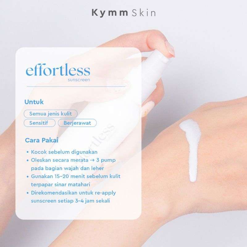 Promo Kymm Skin Effortless Sunscreen Spf 50 60ml Diskon 42% Di Seller ...