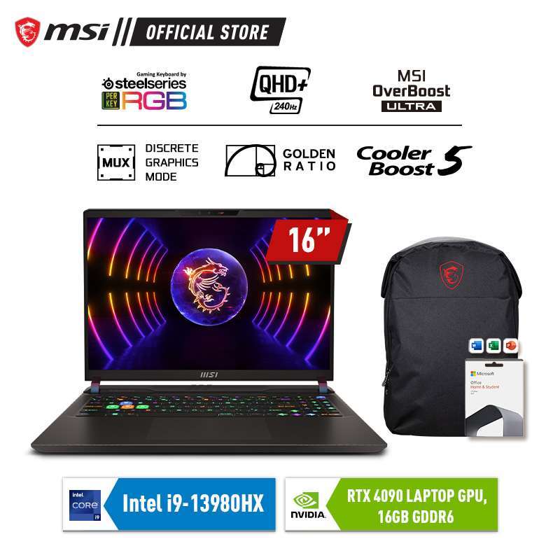 Promo Msi Vector Gp68hx 13vi 249id I9-13980hx Rtx 4090 16 16:10 Qhd+ ...