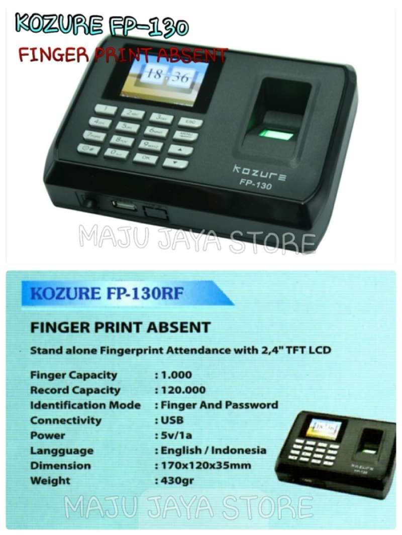Jual Mesin Absen / Finger Print Absent Absensi Kozure Fp 130 - Lx16 A9 ...