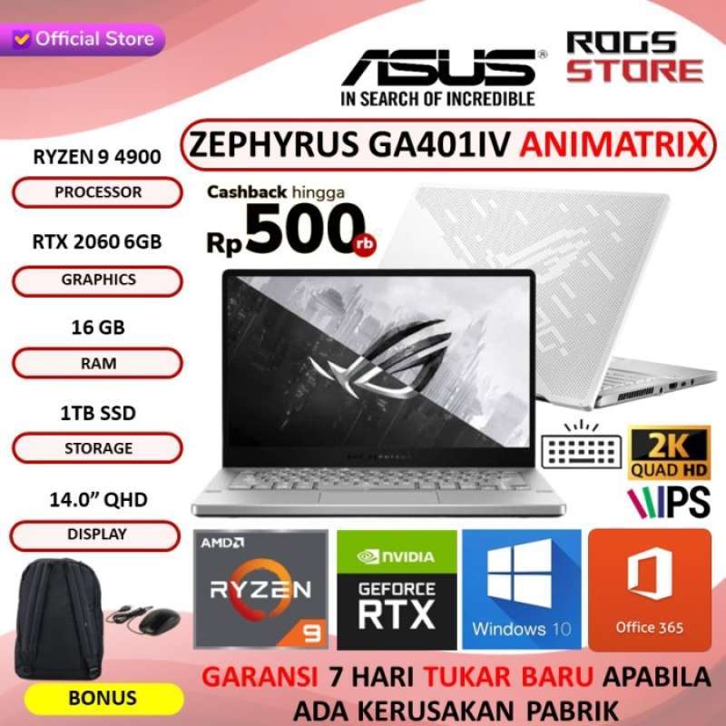 Promo Asus Rog Zephyrus G14 Ga401iv Animatrix Ryzen 9 4900 16gb 1tbssd Diskon 33% Di Seller ...