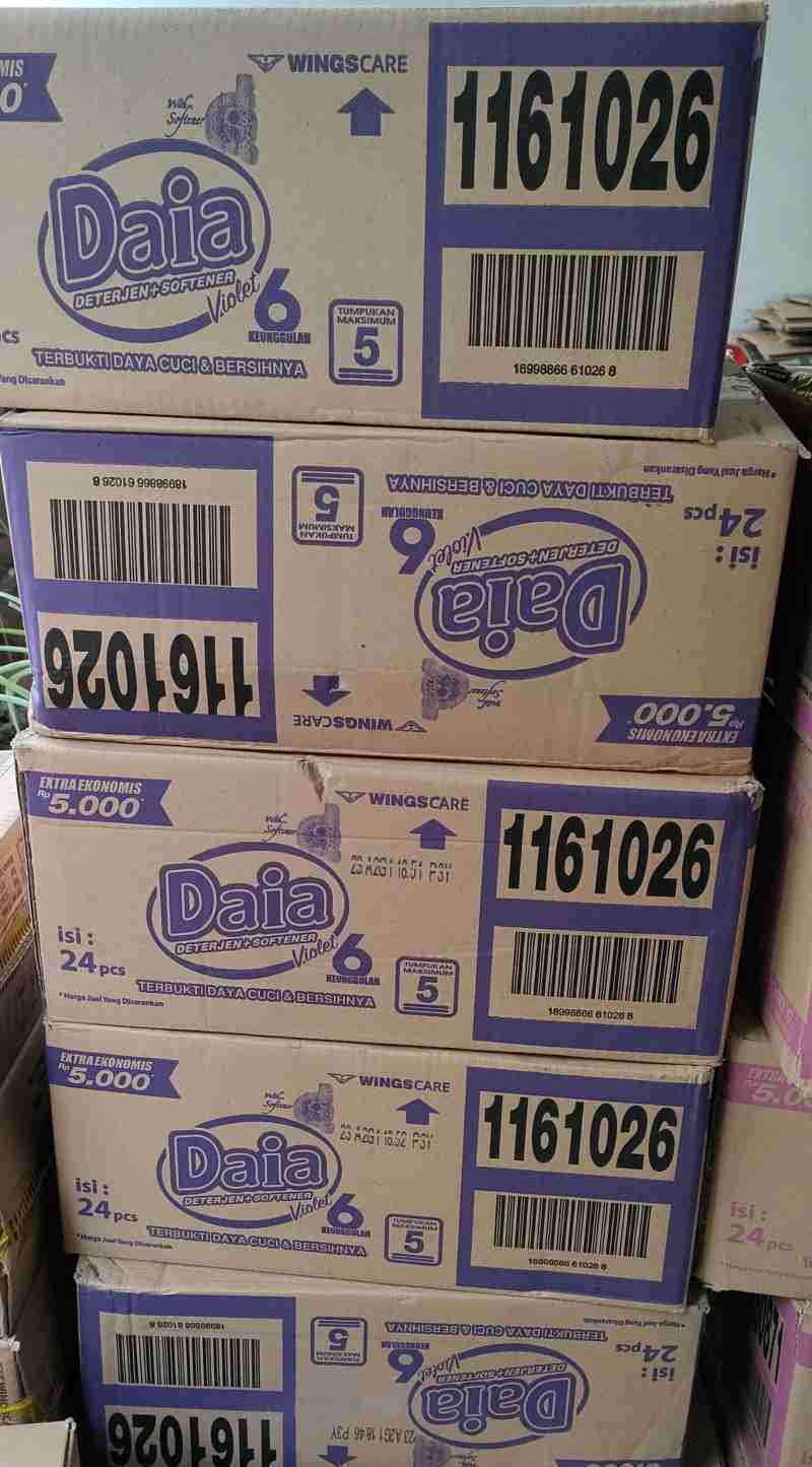 Jual Daia 5000 Detergent Bubuk Violet Isi 12pcs Di Seller Mis Barokah ...