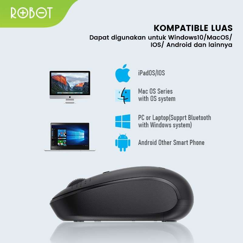 Jual ROBOT M360 Mouse Wireless Dual Mode Bluetooth 5.0 di Seller Risc ...