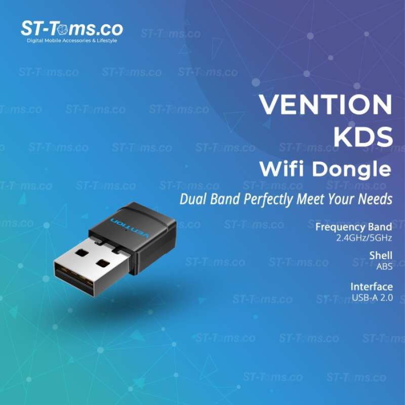 Jual Vention USB Wi-Fi Receiver Dual Band 2.4 Ghz / 5 Ghz Mini Size ...