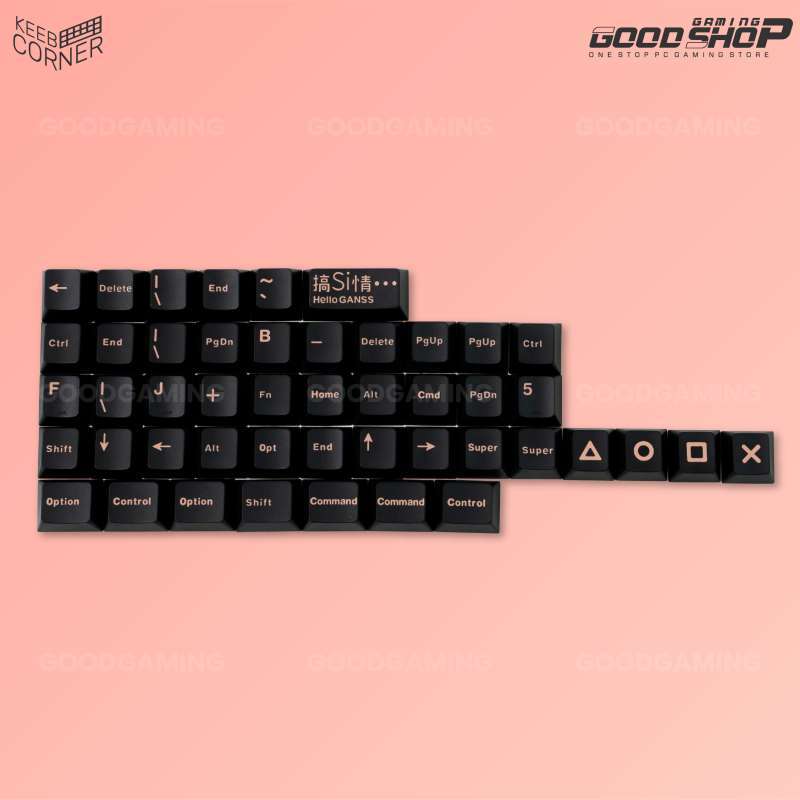 Jual Ganss Black Pink Pbt Double Shot Cherry Profile Keycaps Set Di Seller Good Gaming Shop ...